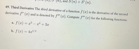 Solved 49. Third Derivative The third derivative of a | Chegg.com