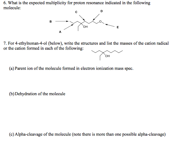 Solved 6. What is the expected multiplicity for proton | Chegg.com