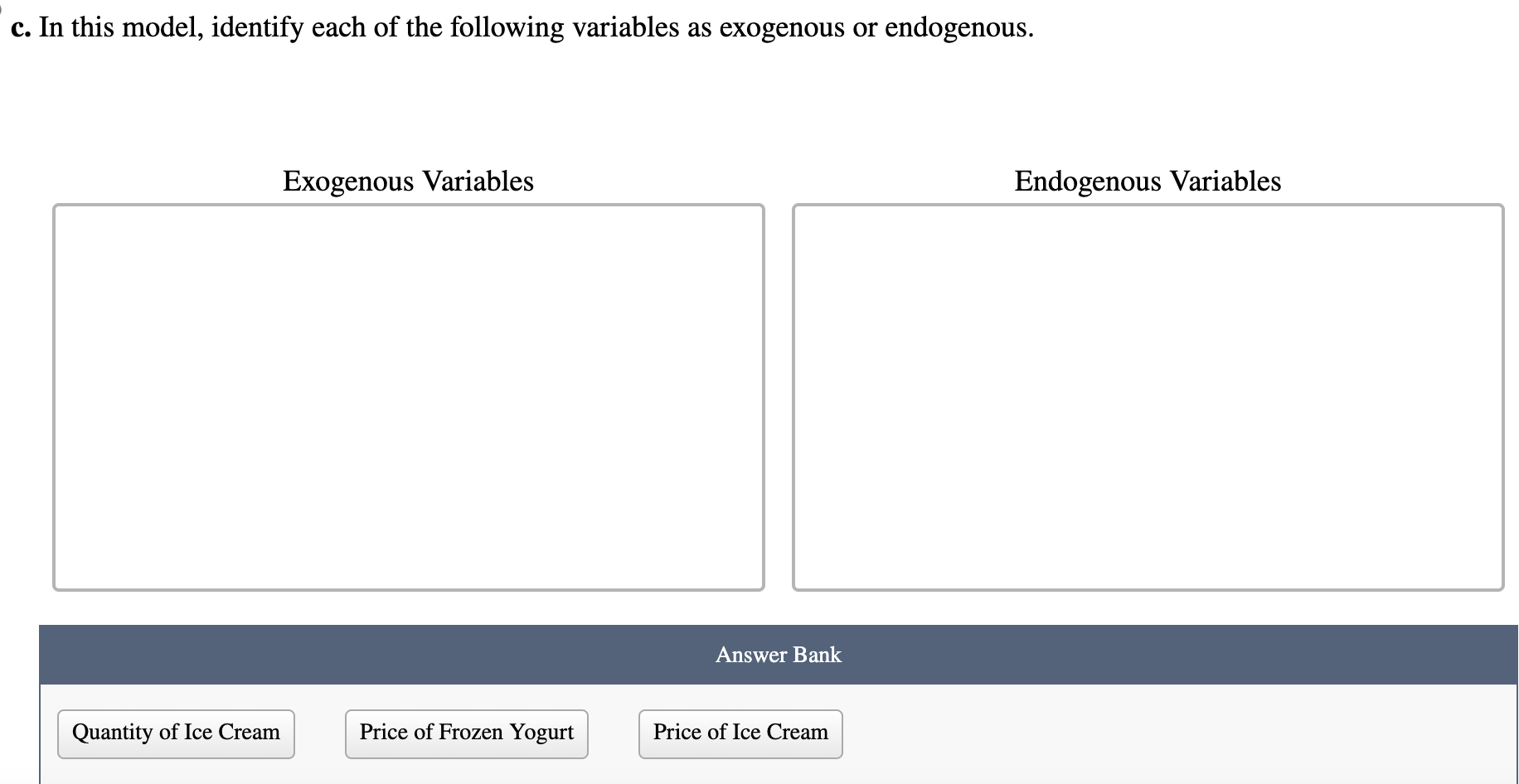 Solved c. ﻿In this model, identify each of the following | Chegg.com