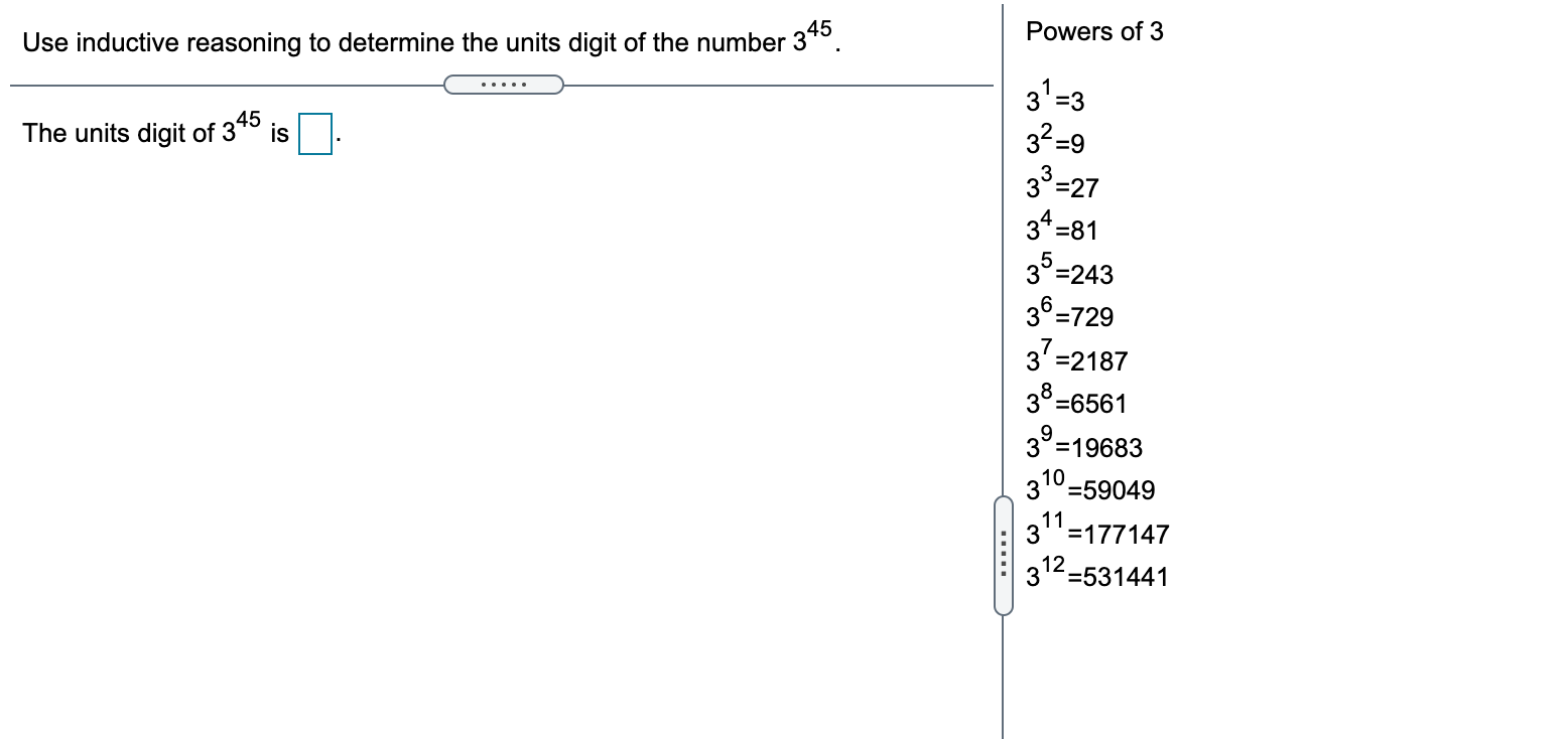 Solved Use inductive reasoning to determine the units digit | Chegg.com