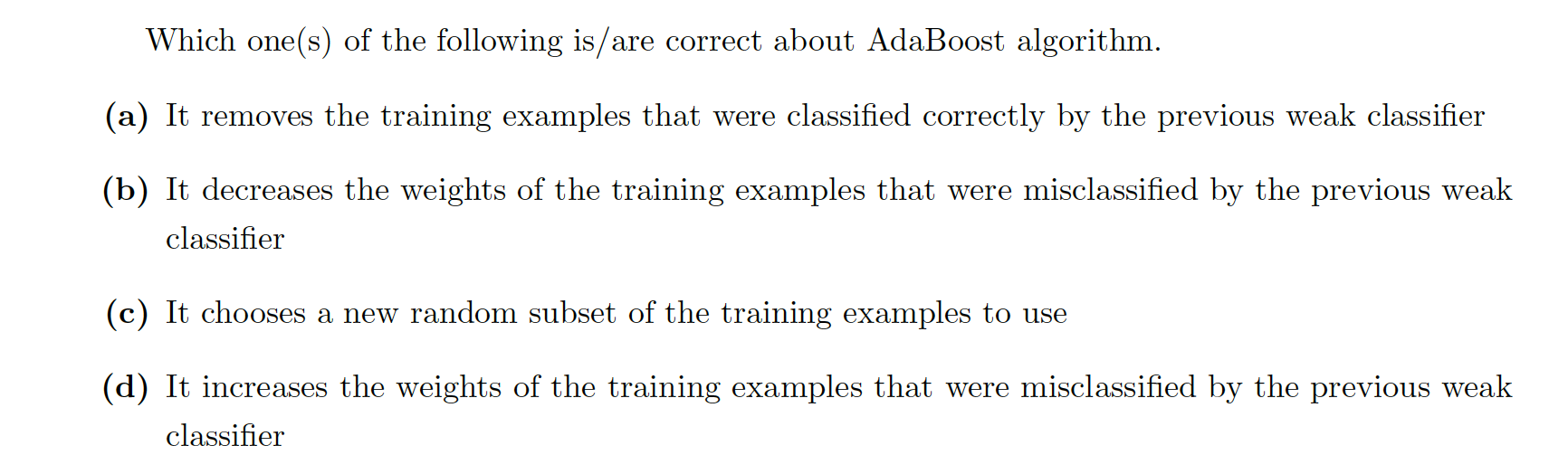 Solved Which one(s) of the following is/are correct about | Chegg.com