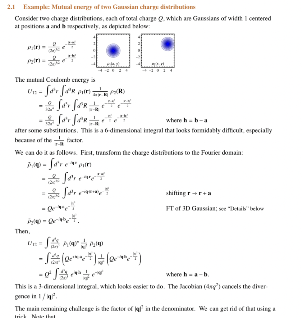 H5.2: Coulomb energy between two Gaussian charge | Chegg.com