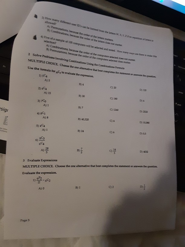 Solved 2 Evaluate Factorial Expressions MULTIPLE CHOICE. | Chegg.com