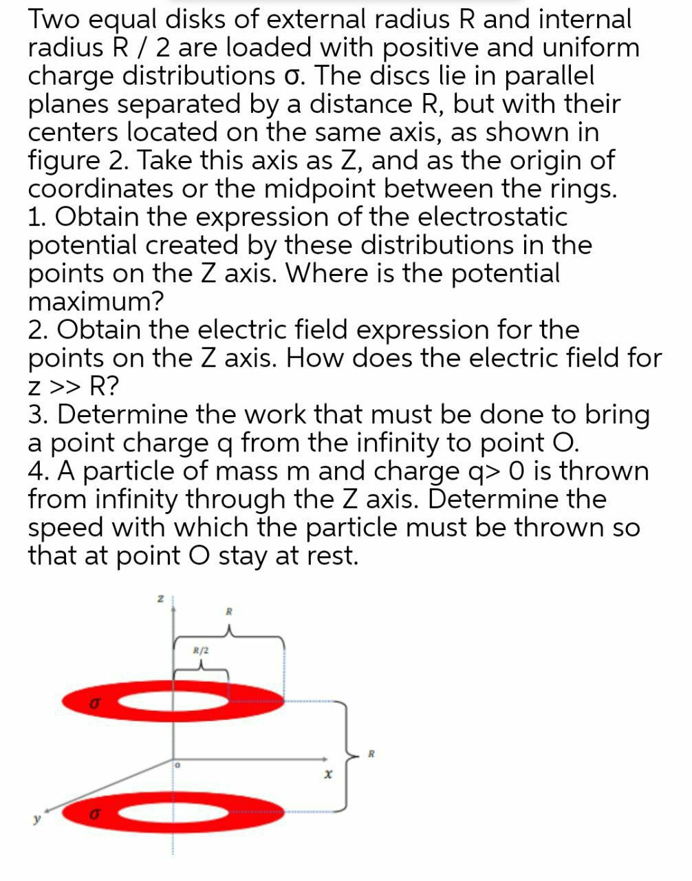 Solved Two equal disks of external radius R and internal | Chegg.com