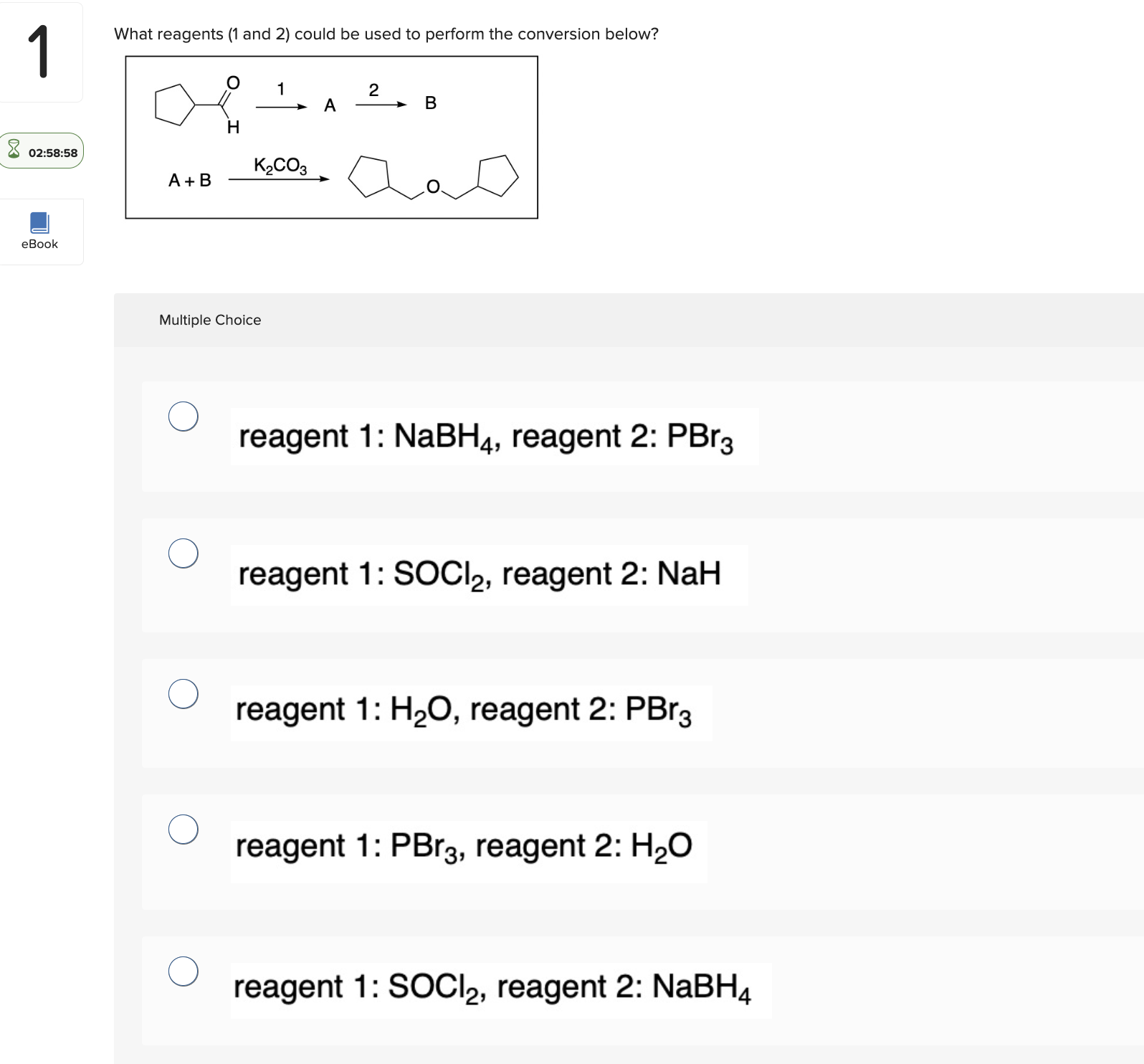 Solved What reagents ( 1 and 2 ) could be used to perform | Chegg.com