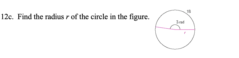 Solved 12c. Find the radius r of the circle in the figure. | Chegg.com