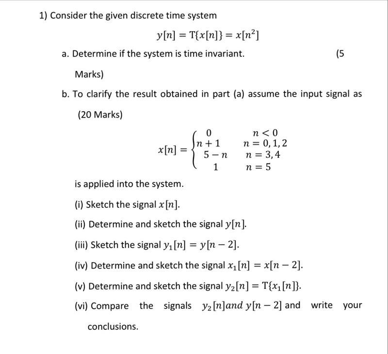 Solved 1) Consider the given discrete time system | Chegg.com