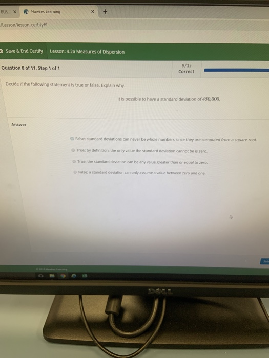 Solved BUS, Hawkes Leaming Lesson/lesson certify" Save&End | Chegg.com