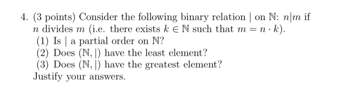 Solved 4. (3 points) Consider the following binary relation | Chegg.com