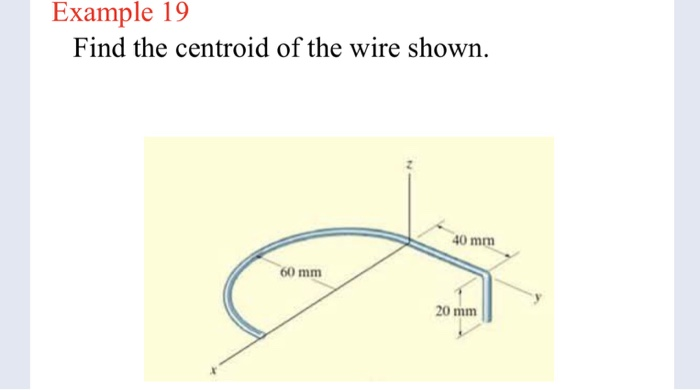 Solved Example 19 Find the centroid of the wire shown 40 mm | Chegg.com