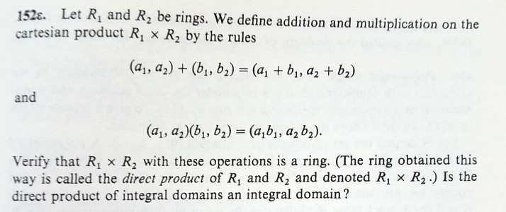 Solved 152e. Let R1 and R2 be rings. We define addition and | Chegg.com
