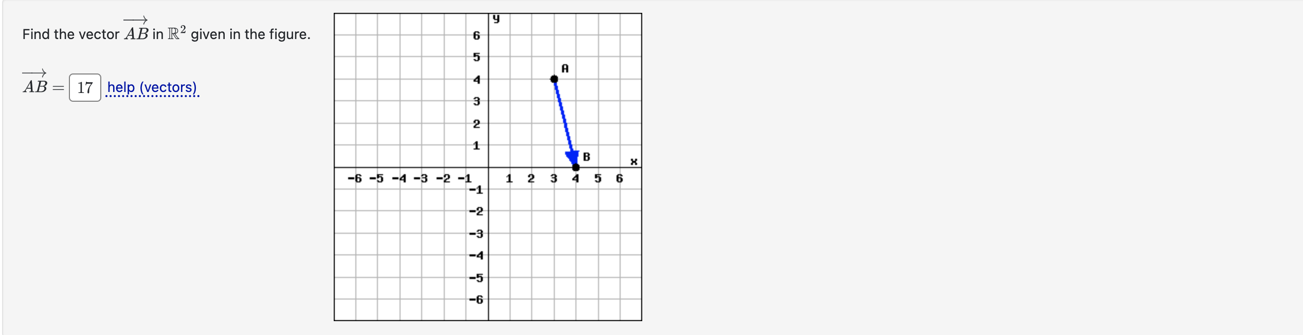 Solved Find the vector vec(AB) in R2 ﻿given in ﻿the | Chegg.com