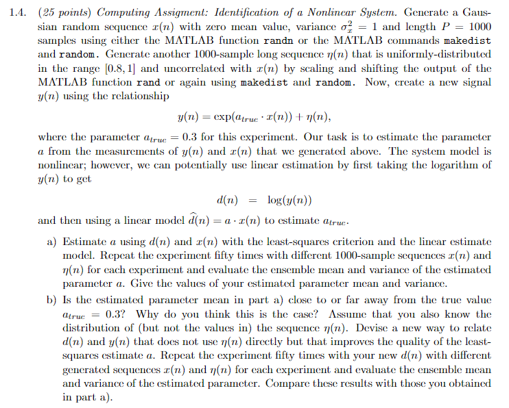 Solved 1.4. (25 ﻿points) ﻿Computing Assigment: | Chegg.com