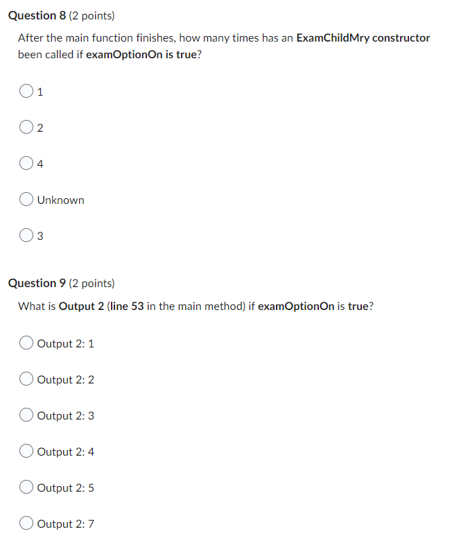 Solved onsider the following classes ExamMystery and | Chegg.com