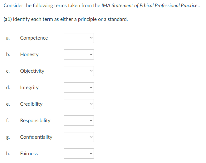 Solved Consider the following terms taken from the IMA | Chegg.com