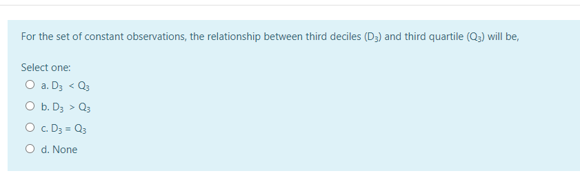Solved For the set of constant observations, the | Chegg.com