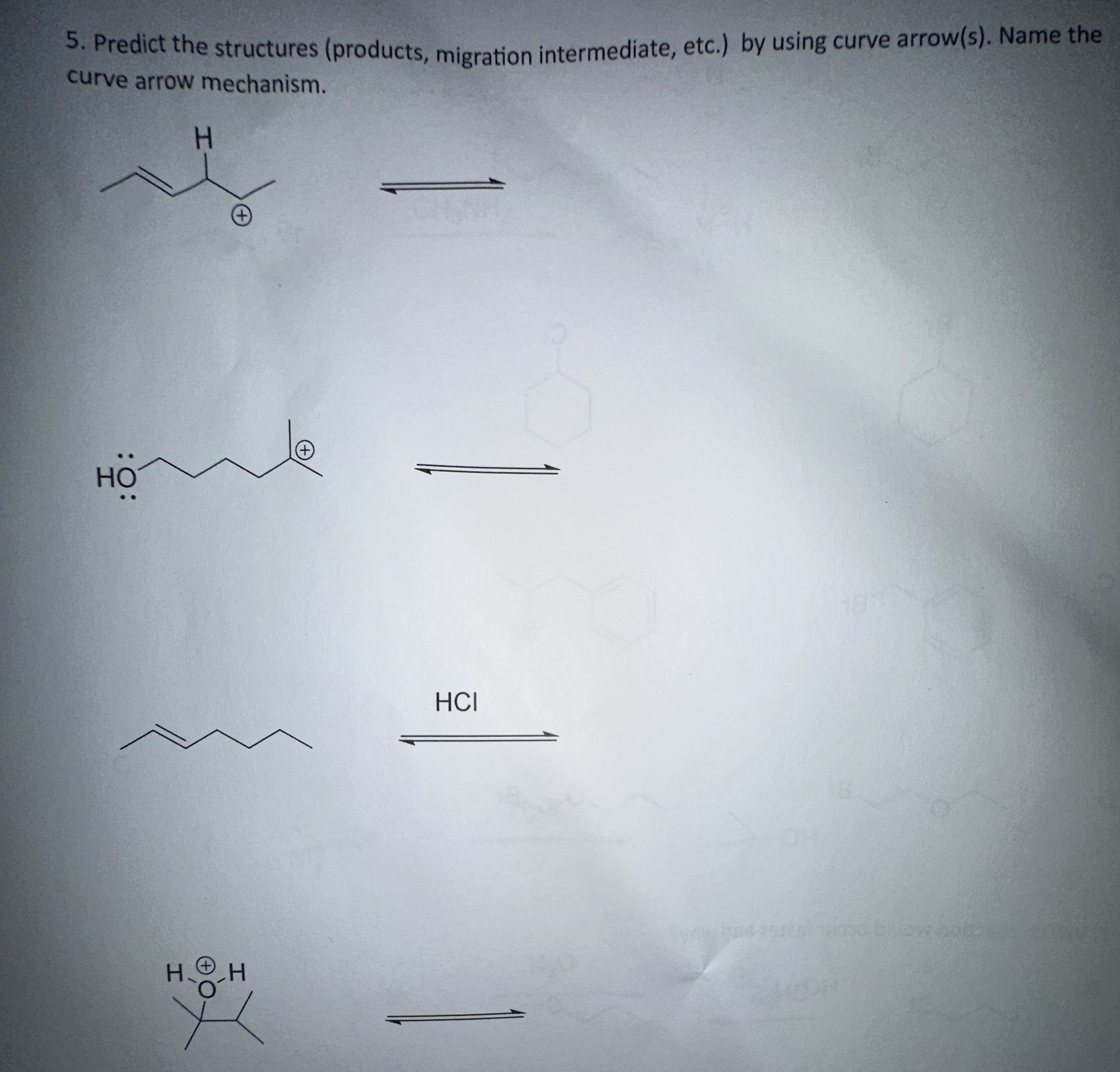 Solved 5. Predict the structures (products, migration | Chegg.com