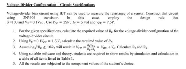 Solved this Voltage-Divider Configuration - Circuit | Chegg.com