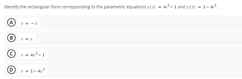Solved Identify the rectangular form corresponding to the | Chegg.com