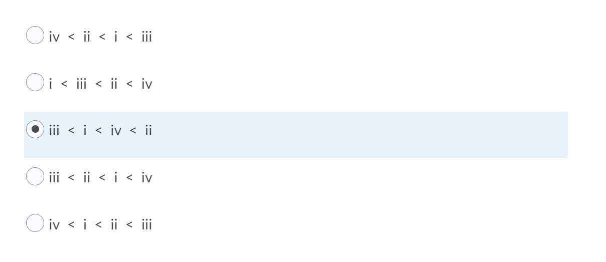 Solved Rank the following complexes from smallest to largest | Chegg.com