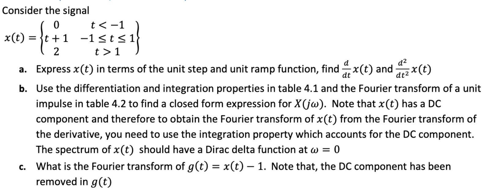Solved d a. Express x(t) in terms of the unit step and unit | Chegg.com