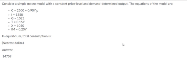 Solved Consider a simple macro model with a constant | Chegg.com