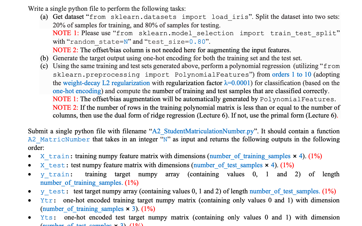 Write a single python file to perform the following | Chegg.com