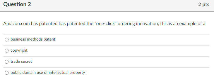 Solved Amazon.com has patented has patented the "one-click" | Chegg.com