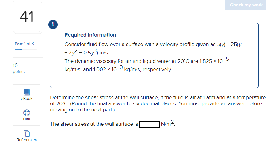 Solved Check my work 41 Part 1 of 3 Required information | Chegg.com Solved Check my work 41 Part 1 of 3 Required information | Chegg.com