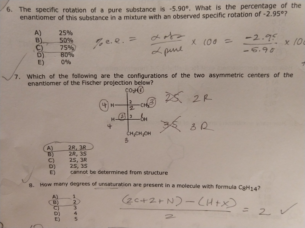 Solved 6. The specific rotation of a pure substance is | Chegg.com