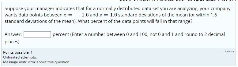 Solved For a standard normal distribution, find: Plz> c) = | Chegg.com