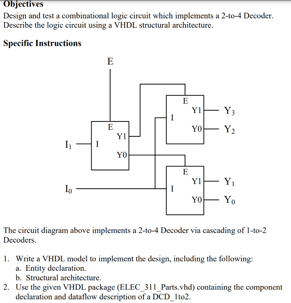 Solved Objectives Design and test a combinational logic | Chegg.com