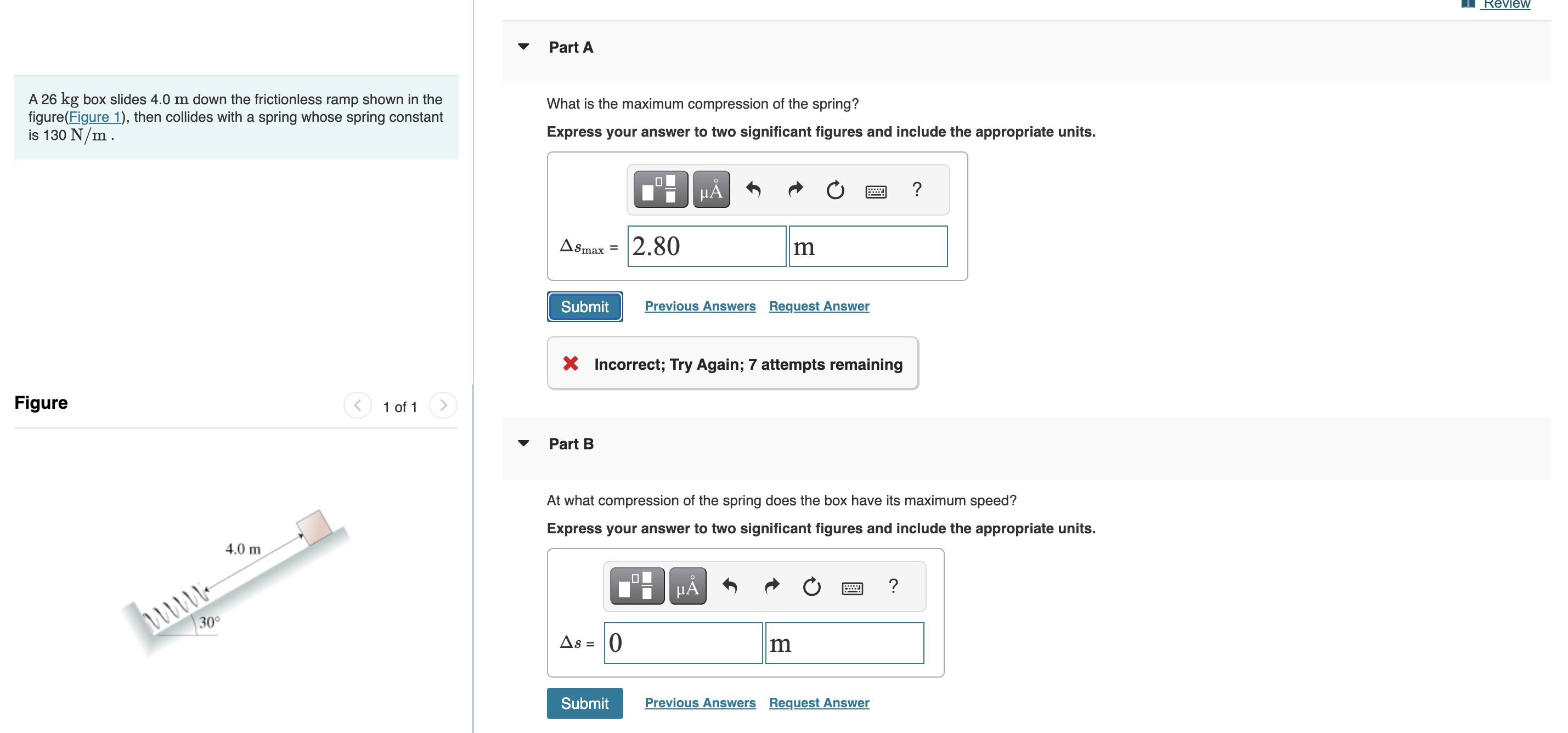 Solved A 26kg ﻿box slides 4.0m ﻿down the frictionless ramp | Chegg.com