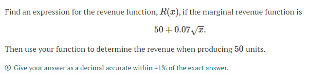 Solved Find an expression for the revenue function, R(2), if | Chegg.com