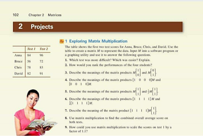 Solved 102 Chapter 2 Matrices 2 Projects 歪1 Exploring Matrix