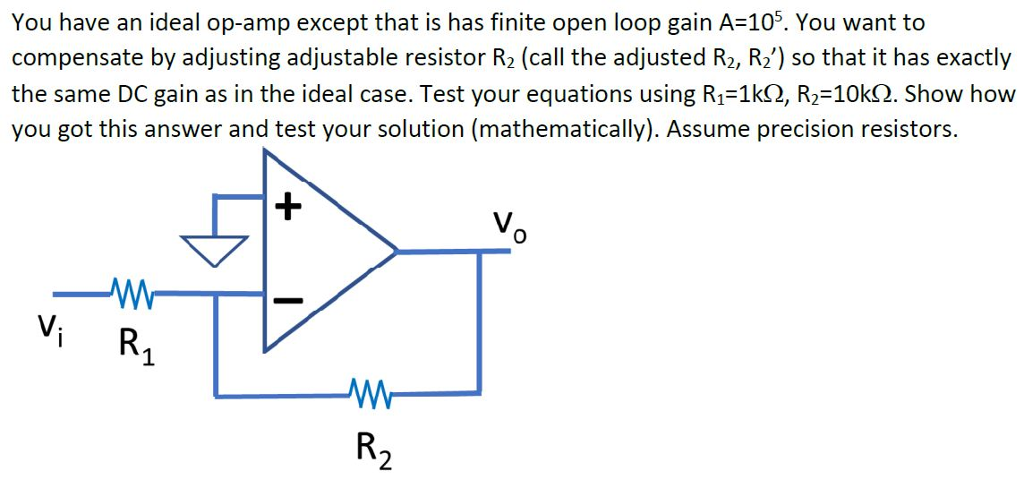 Solved You have an ideal op-amp except that is has finite | Chegg.com