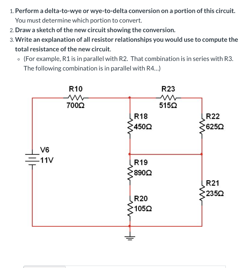 Solved 1. Perform a delta-to-wye or wye-to-delta conversion | Chegg.com