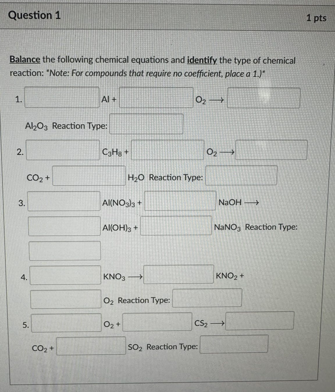 Solved Balance the following chemical equations and identify | Chegg.com