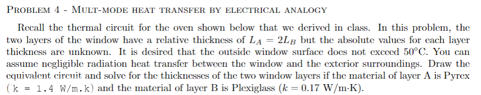 Solved Oven cavityProblem 4 - Mult-Mode HEAT transfer bY | Chegg.com
