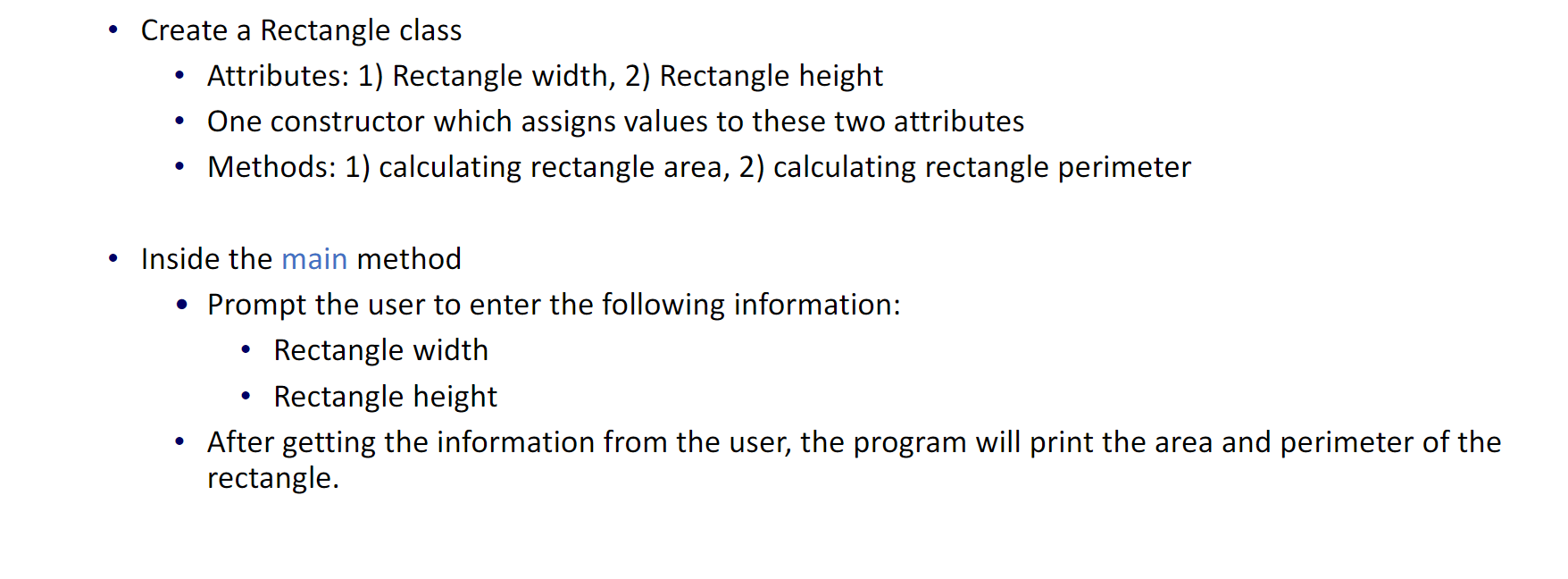 Solved - Create a Rectangle class - Attributes: 1) Rectangle | Chegg.com