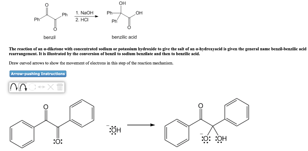 Solved OH Ph Ph OH 1. NaOH 2. HCI Ph Ph benzil benzilic acid | Chegg.com