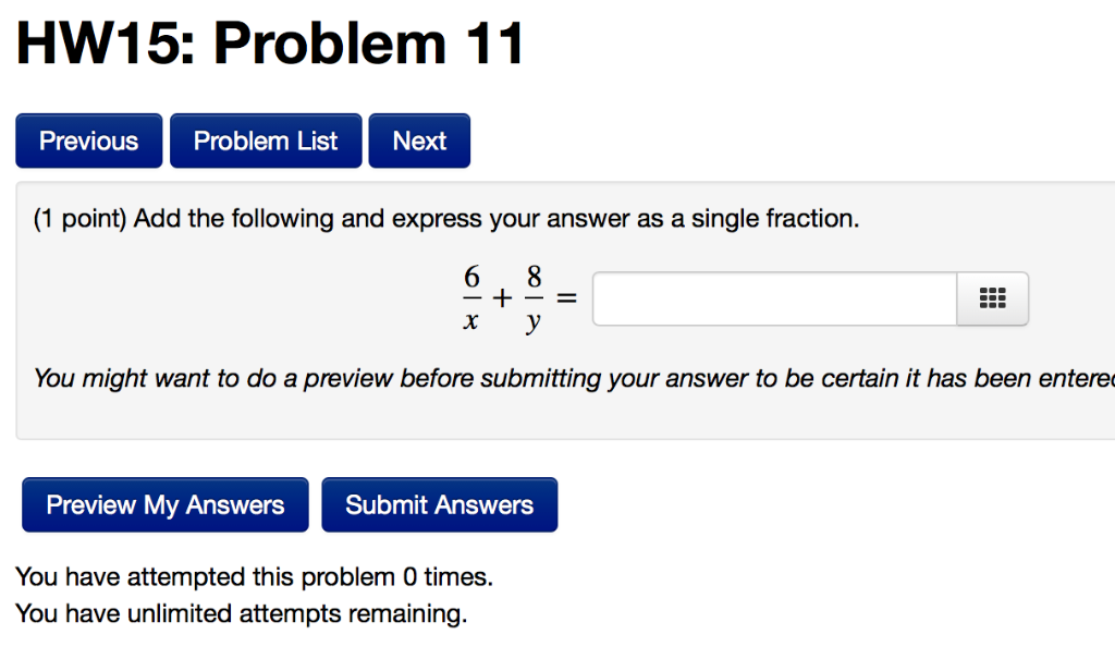 Solved HW15: Problem 11 Previous Problem List Next (1 point) | Chegg.com
