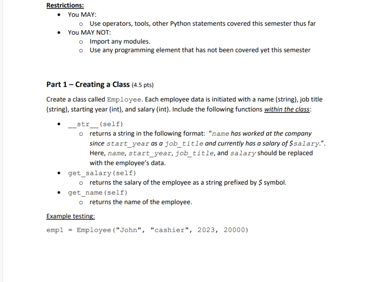 Restrictions: - You MAY: - Use operators, tools, | Chegg.com