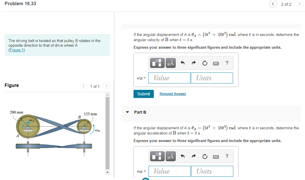 Solved Problem 16.33 2 of 2 The driving belt is twisted so | Chegg.com