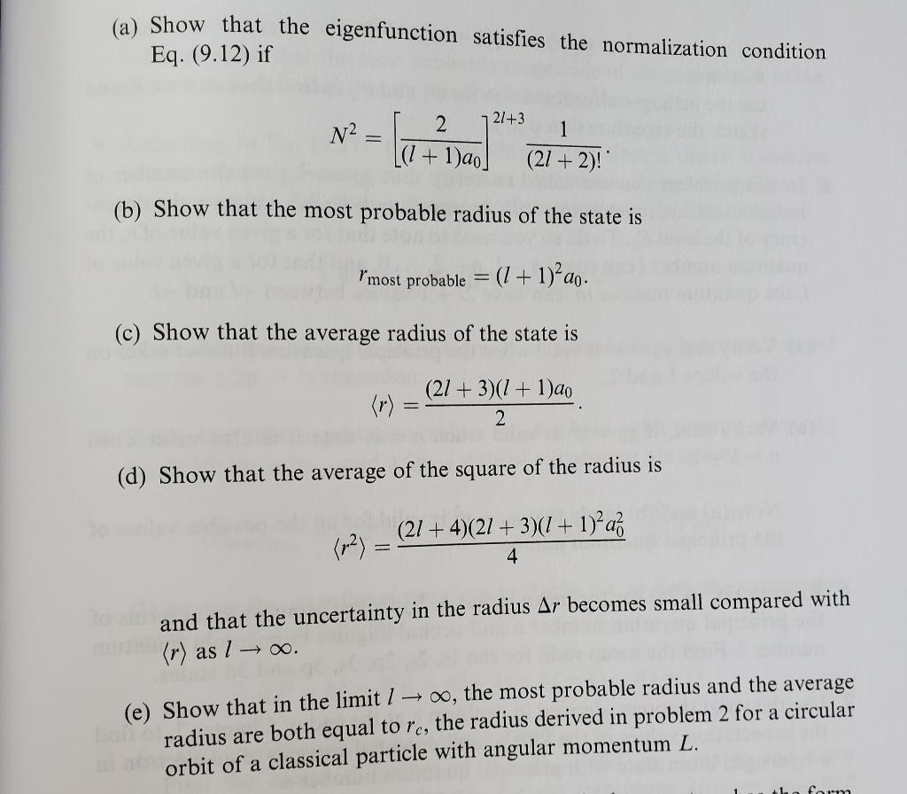 Solved 3. The radial eigenfunction for the quantum state of | Chegg.com