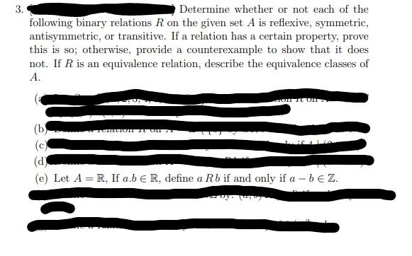 Solved 3. Determine whether or not each of the following | Chegg.com