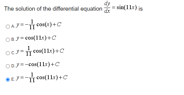 Solved dy The solution of the differential equation
