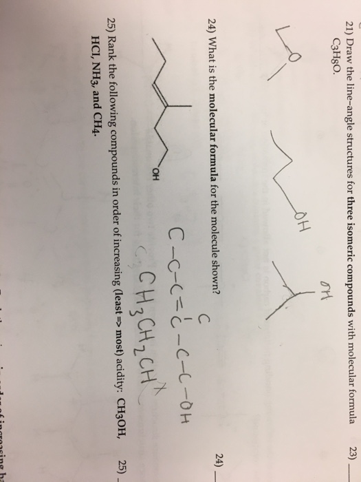C3h8o Isomers Line Structures