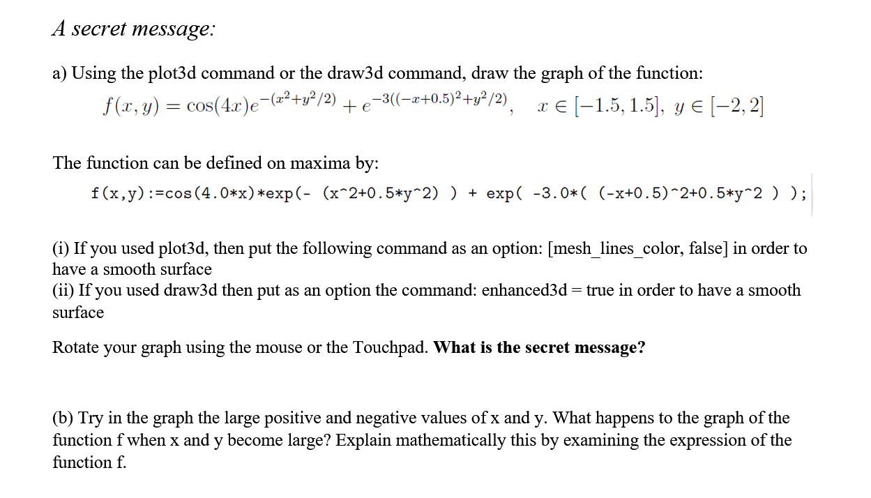 Solved Use Maxima, a Computer Algebra system, to complete | Chegg.com