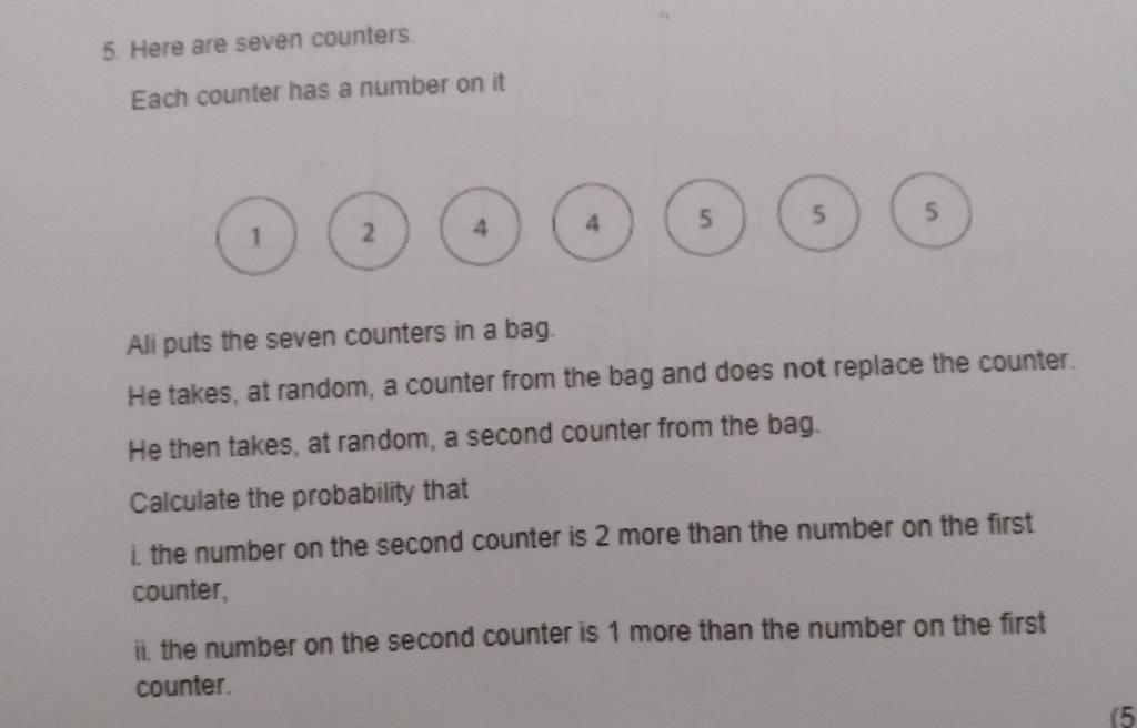 Solved 5. Here are seven counters. Each counter has a number | Chegg.com